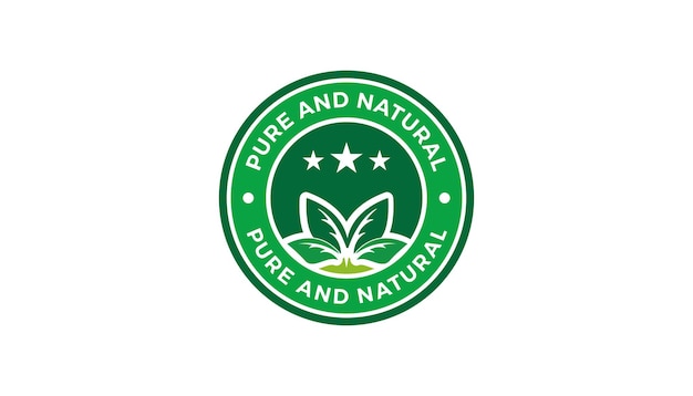 Vibrant Green Leaf Emblem with Pure and Natural Seal | Jiffy Designs