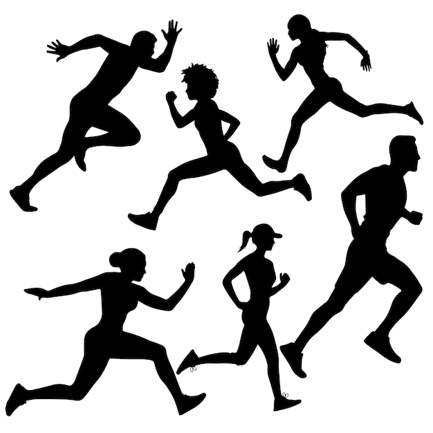 Dynamic Silhouette Collection of Running and Jumping Figures | Jiffy ...