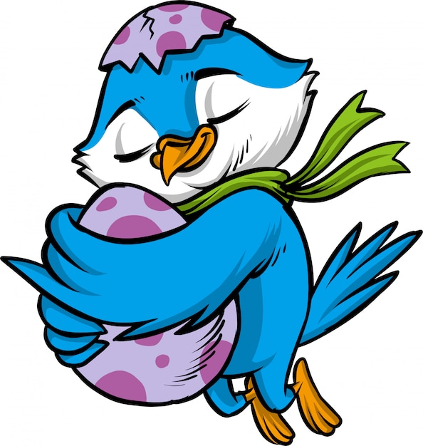 Vibrant Blue Bird with Purple Polka Dots Illustration | Jiffy Designs