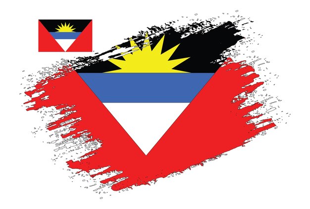 Vibrant Antigua and Barbuda Flag with Splattered Brush Strokes | Jiffy ...