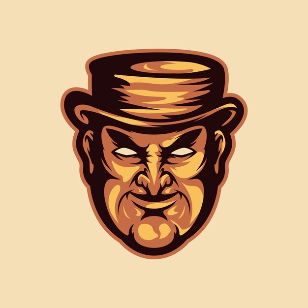 Sinister Gentleman in Vintage Top Hat Illustration | Jiffy Designs