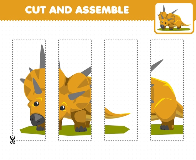 Assemble Your Own Adorable Triceratops Dinosaur Craft | Jiffy Designs