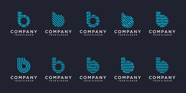 Versatile Collection of Minimalist Company Logos with Sleek Line ...