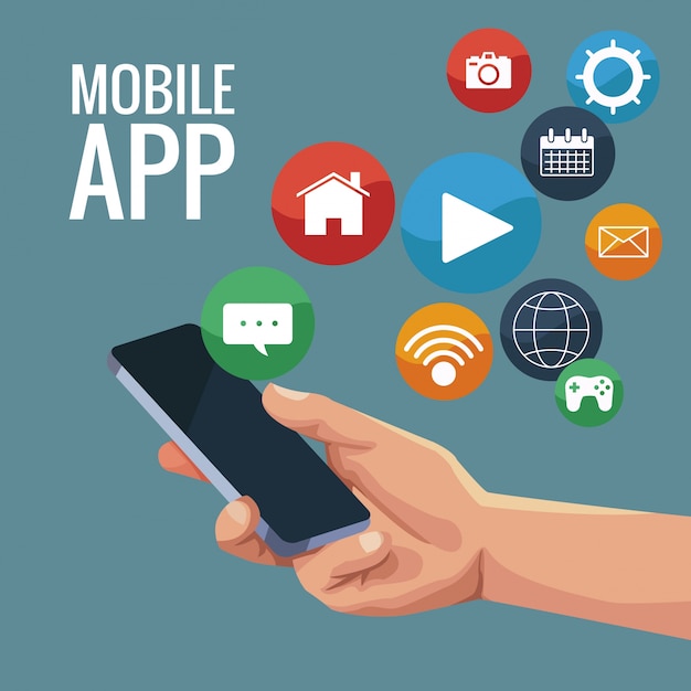 Vibrant Mobile App Ecosystem Showcased in Hand-Held Device | Jiffy Designs