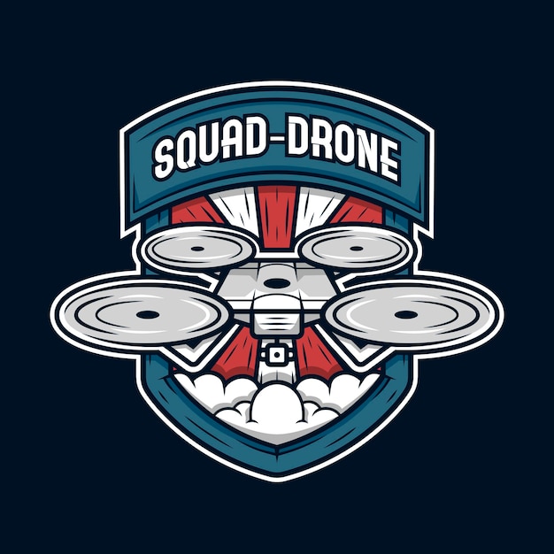 Futuristic Drone Squad Emblem with Sleek Design and Patriotic Flair ...