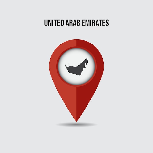 Iconic UAE Map Marker with Silhouetted Falcon Emblem | Jiffy Designs