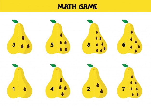 Colorful Pear Math Game Collection with Numbers | Jiffy Designs