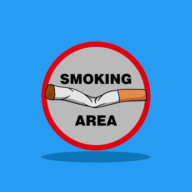 Designated Smoking Zone with Cigarette Illustration | Jiffy Designs
