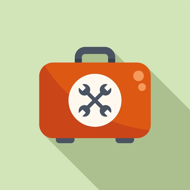 Vibrant Orange Toolbox with Crossed Wrenches Icon | Jiffy Designs