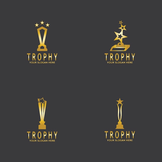 Elegant Golden Trophy Emblem Collection for Branding and Design | Jiffy ...