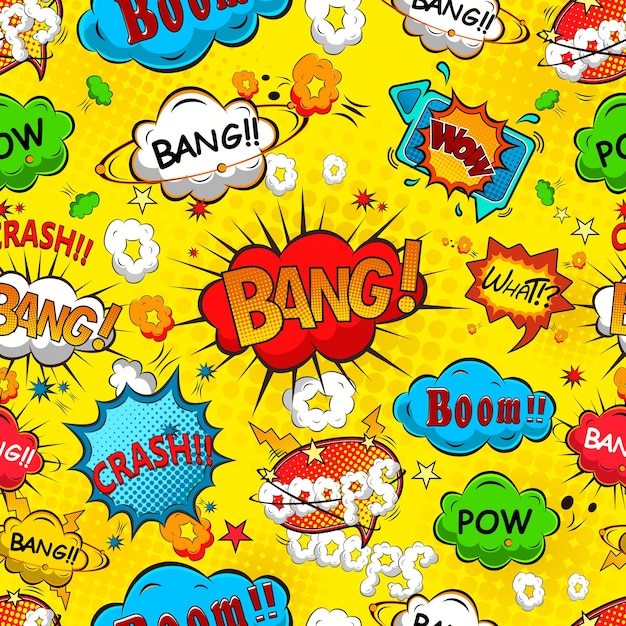 Vibrant Comic Book Explosion of Colorful Sound Effects | Jiffy Designs