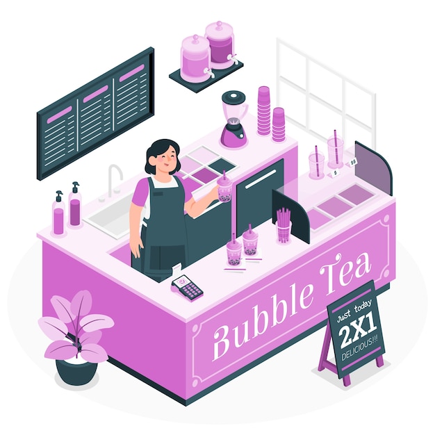 Vibrant Bubble Tea Storefront with Enticing Displays | Jiffy Designs