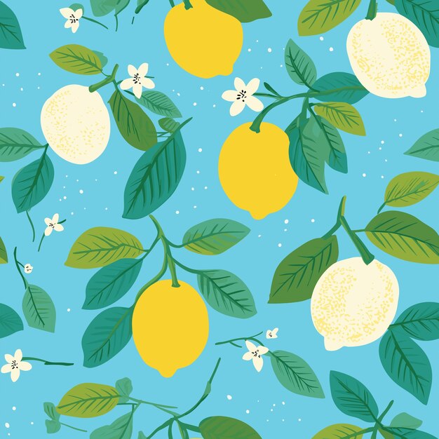 Vibrant Lemon Grove with Delicate Blossoms | Jiffy Designs