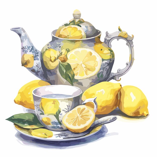 Vibrant Lemon-Infused Teapot and Teacup Set | Jiffy Designs
