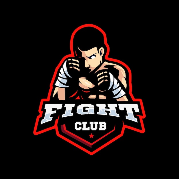 Powerful Emblem of the Fight Club: Fierce Warrior in Action | Jiffy Designs