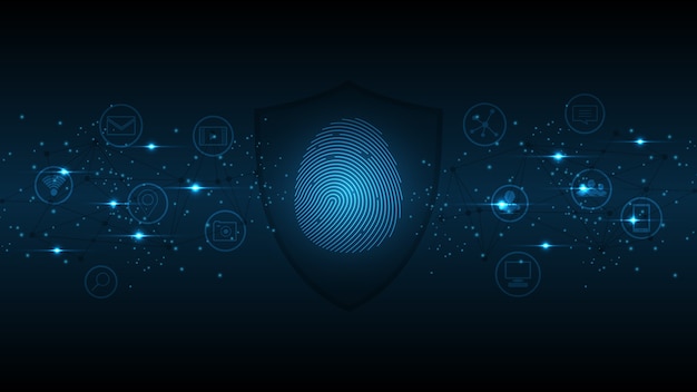 Glowing Fingerprint Amidst Cosmic Symbols and Starry Sky | Jiffy Designs