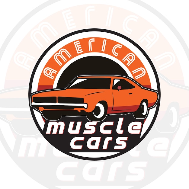 Iconic American Muscle Car Emblem with Retro Design | Jiffy Designs