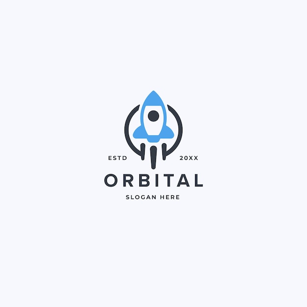 Sleek Rocket Emblem with Orbital Branding | Jiffy Designs