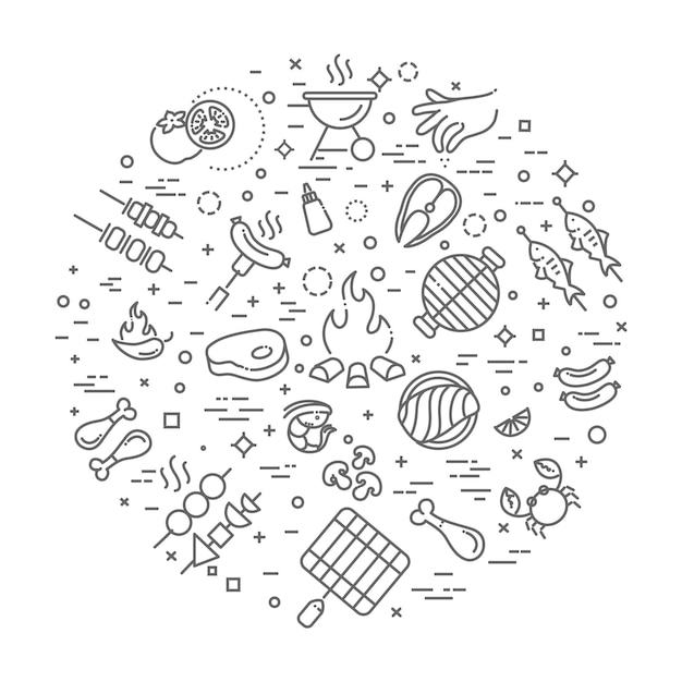 Whimsical Cosmic Symbols in Monochrome Line Art | Jiffy Designs
