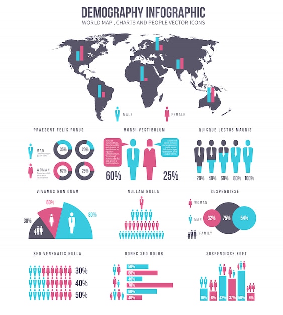 Detailed Global Demographic Data Visualized in Vibrant Infographic ...