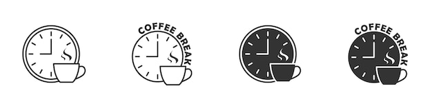 Versatile Coffee Break Icons Depicting Time and Refreshment | Jiffy Designs