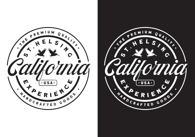 Iconic Vintage California Logo with Soaring Birds | Jiffy Designs