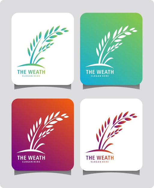 Vibrant Wheat Sheaf Illustrations in Gradient Backgrounds | Jiffy Designs