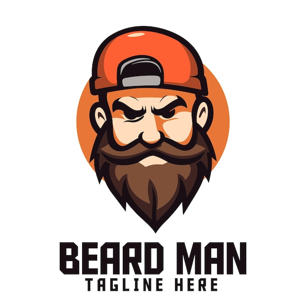 Rugged and Resolute: The Iconic Beard Man Logo | Jiffy Designs
