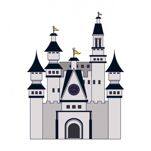 Whimsical Castle Illustration with Intricate Architectural Details ...