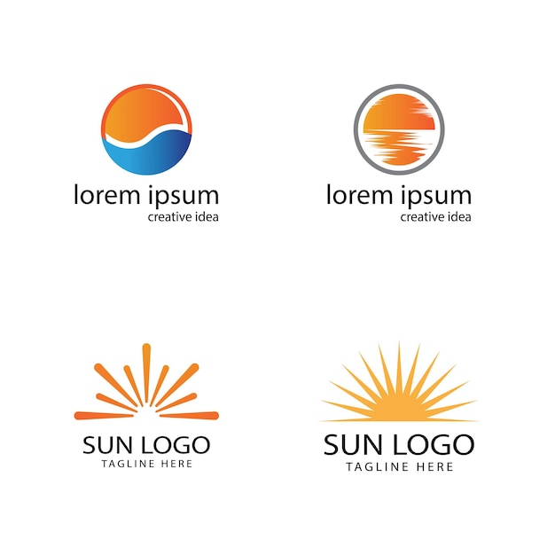 Vibrant Sun Logo Designs with Stylized Rays and Typography | Jiffy Designs