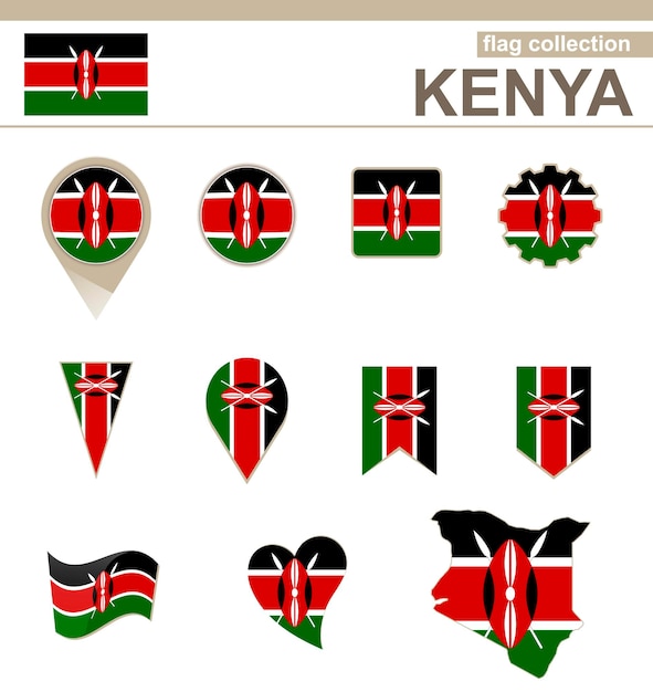 Diverse Kenyan Flag Symbols and Shapes in Vibrant Colors | Jiffy Designs