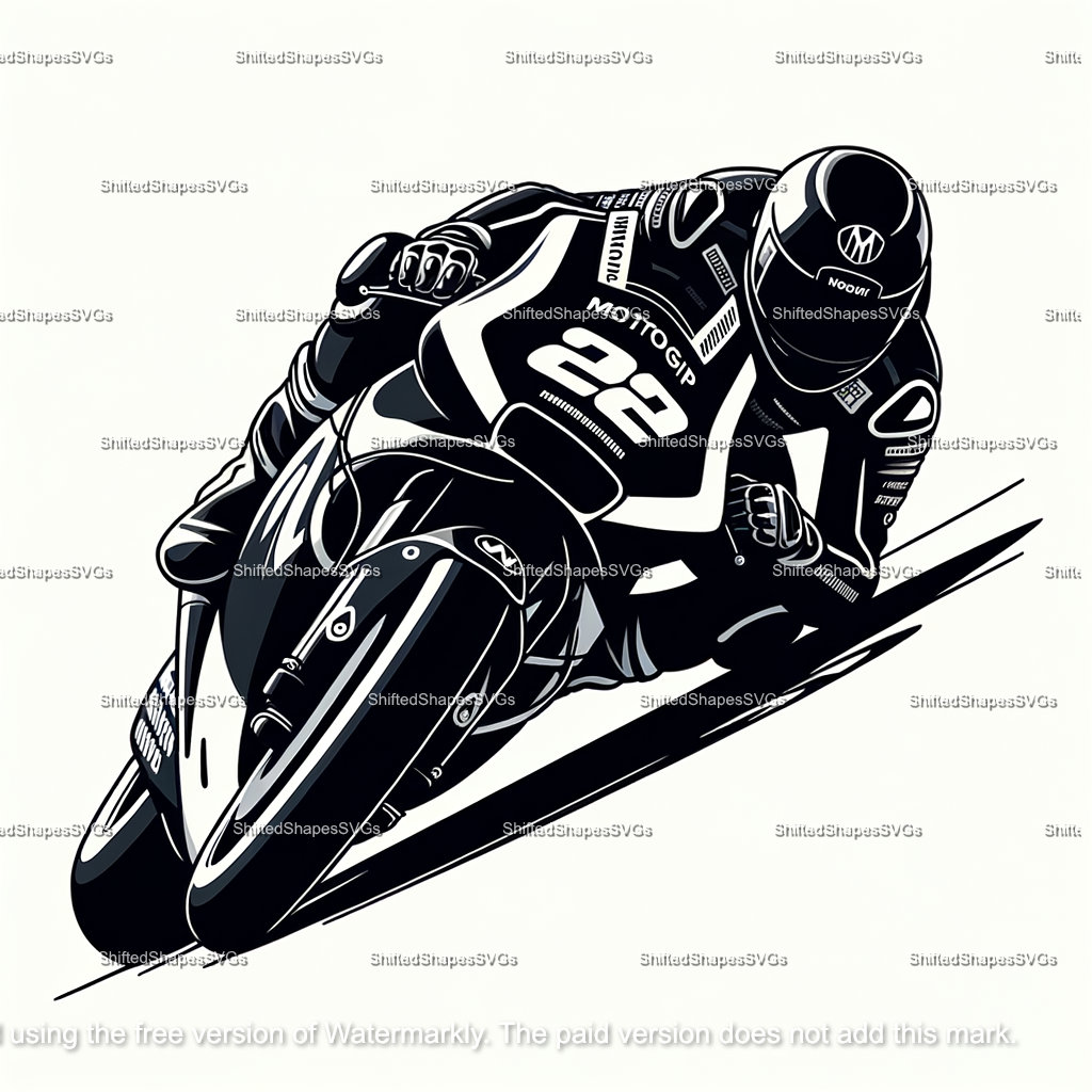 MotoGP racing motorcycle leaning in a sharp turn SVG bundle | Jiffy Designs