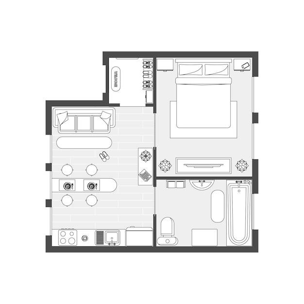 Cozy Studio Apartment Layout with Efficient Design | Jiffy Designs