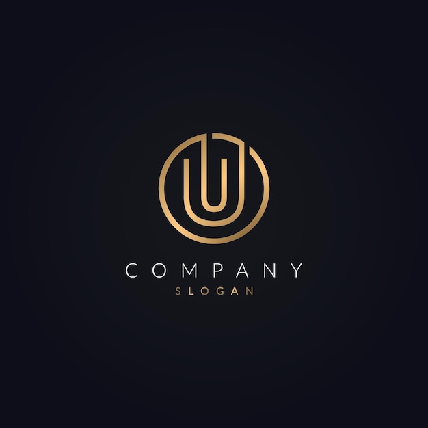 Elegant Interlocking U-Shaped Logo in Sophisticated Gold | Jiffy Designs