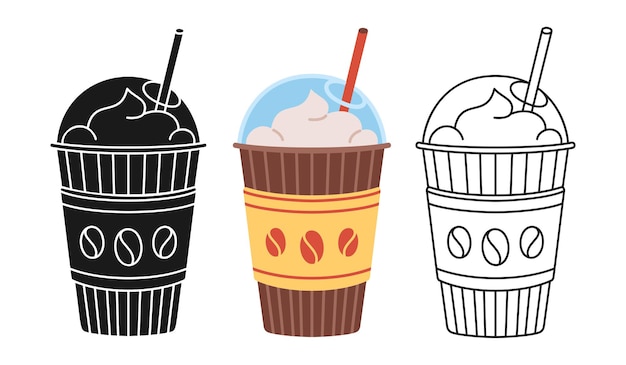 Vibrant Iced Coffee Cup Collection with Diverse Designs | Jiffy Designs