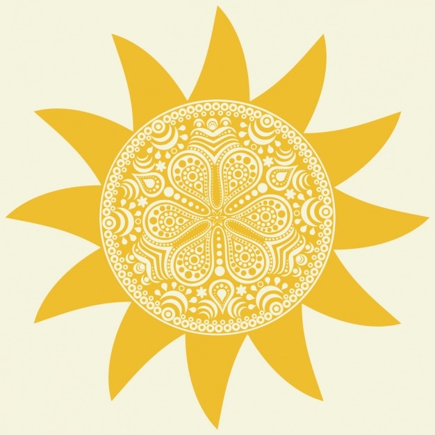 Radiant sun with intricate swirling patterns | Jiffy Designs