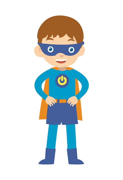 Heroic Boy in Vibrant Superhero Costume Strikes a Confident Pose ...