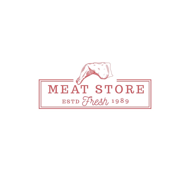 Vintage Meat Store Logo with Butcher's Hands | Jiffy Designs