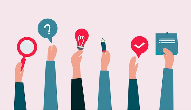 Hands Holding Vibrant Symbols of Creativity and Problem Solving | Jiffy ...