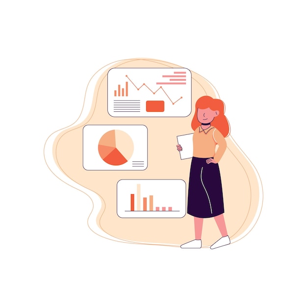 Analytical Woman Reviewing Business Data Visualizations | Jiffy Designs