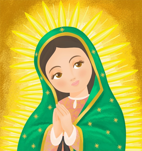 Radiant Devotion: The Blessed Virgin Mary in Vibrant Splendor | Jiffy ...