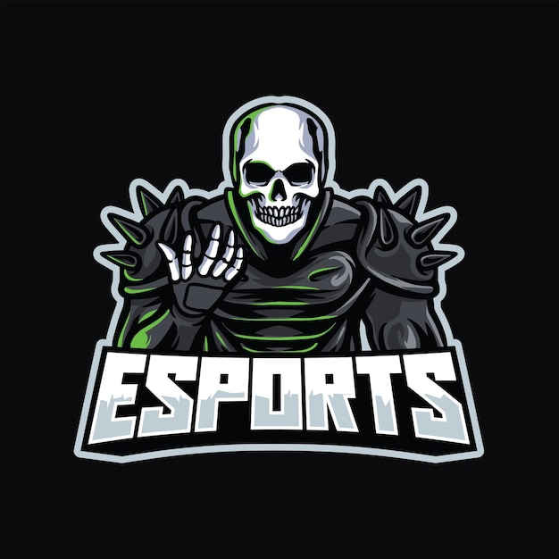 Striking Esports Emblem with Fearsome Skull Mascot | Jiffy Designs