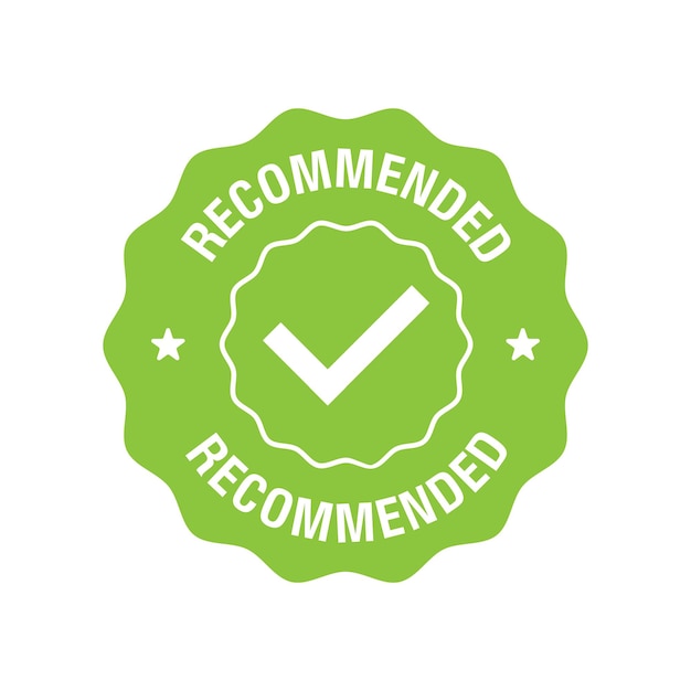 Vibrant Green Recommended Seal with Checkmark Icon | Jiffy Designs