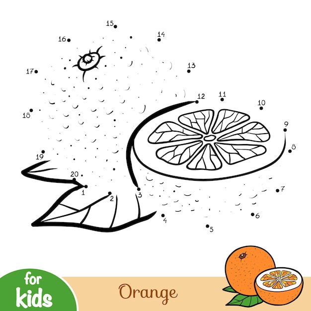 Vibrant Orange Slice Dotted Line Art for Kids | Jiffy Designs