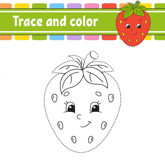 Adorable Strawberry Tracing and Coloring Activity | Jiffy Designs