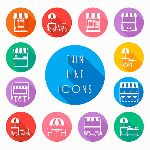 Diverse Collection of Vibrant Retail Icons for Versatile Applications ...
