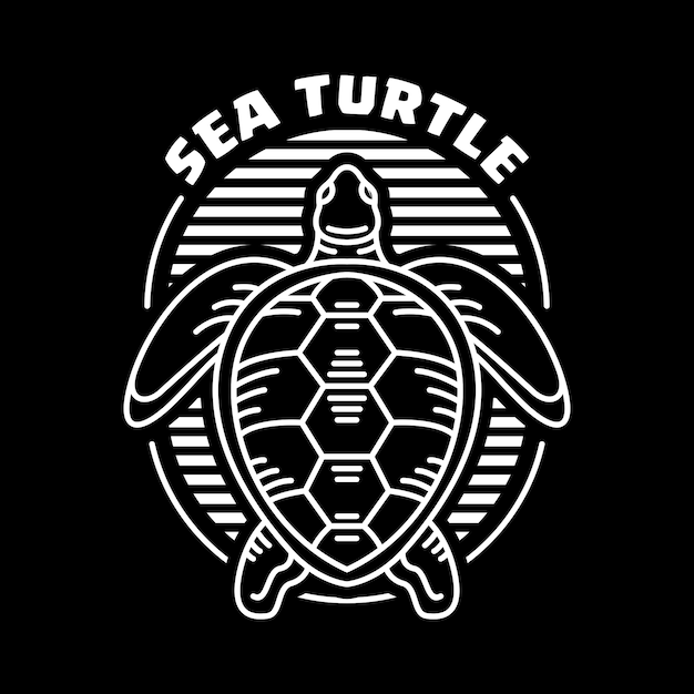 Majestic Sea Turtle Emblem in Striking Monochrome Design | Jiffy Designs