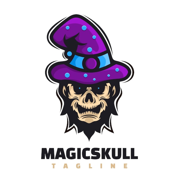 Mystical Wizard Skull: Enchanting Emblem of Magical Powers | Jiffy Designs