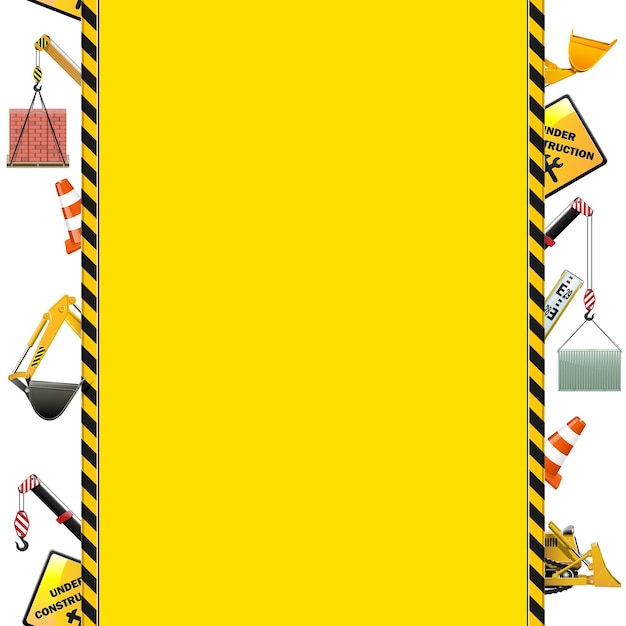 Vibrant Construction Site Themed Border Frame | Jiffy Designs