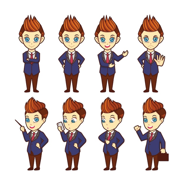 Charming Cartoon Characters in Formal Business Attire | Jiffy Designs